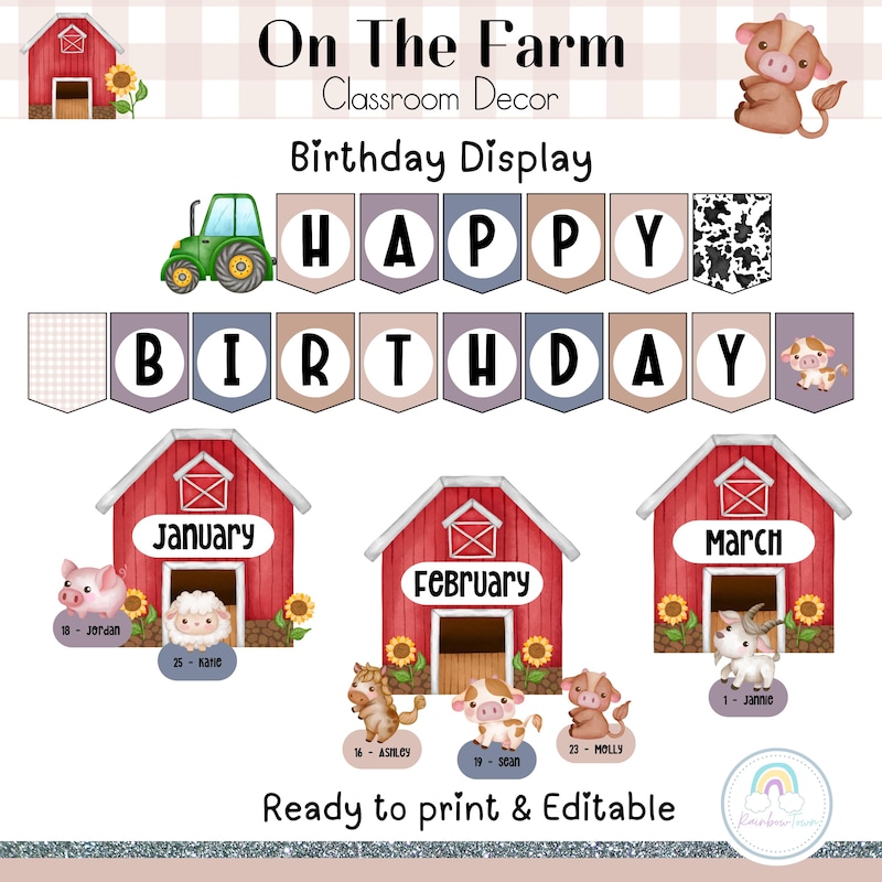 Baby Name Farm Prints - Etsy