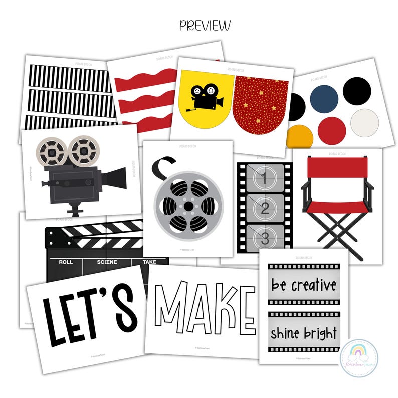 New Year Bulletin Board Kit Cinema Scene Motivation Classroom Decor ...