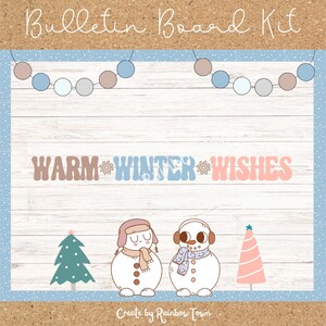 Winter Bulletin Board Groovy Snowman Classroom Decor Printable - Etsy