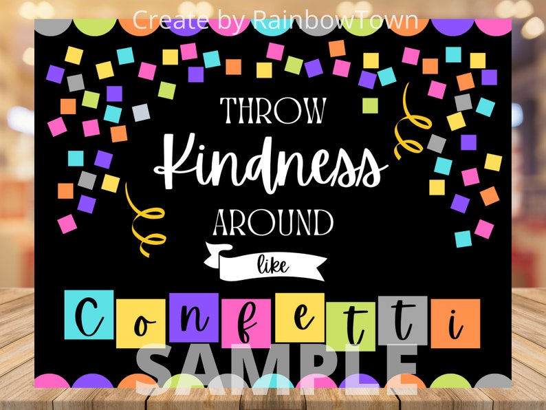 Throw Kindness Around Like Confetti Bulletin Board Classroom - Etsy