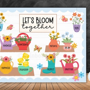 Spring Bulletin Board Flower Classroom Decor March Door Decor Printable ...