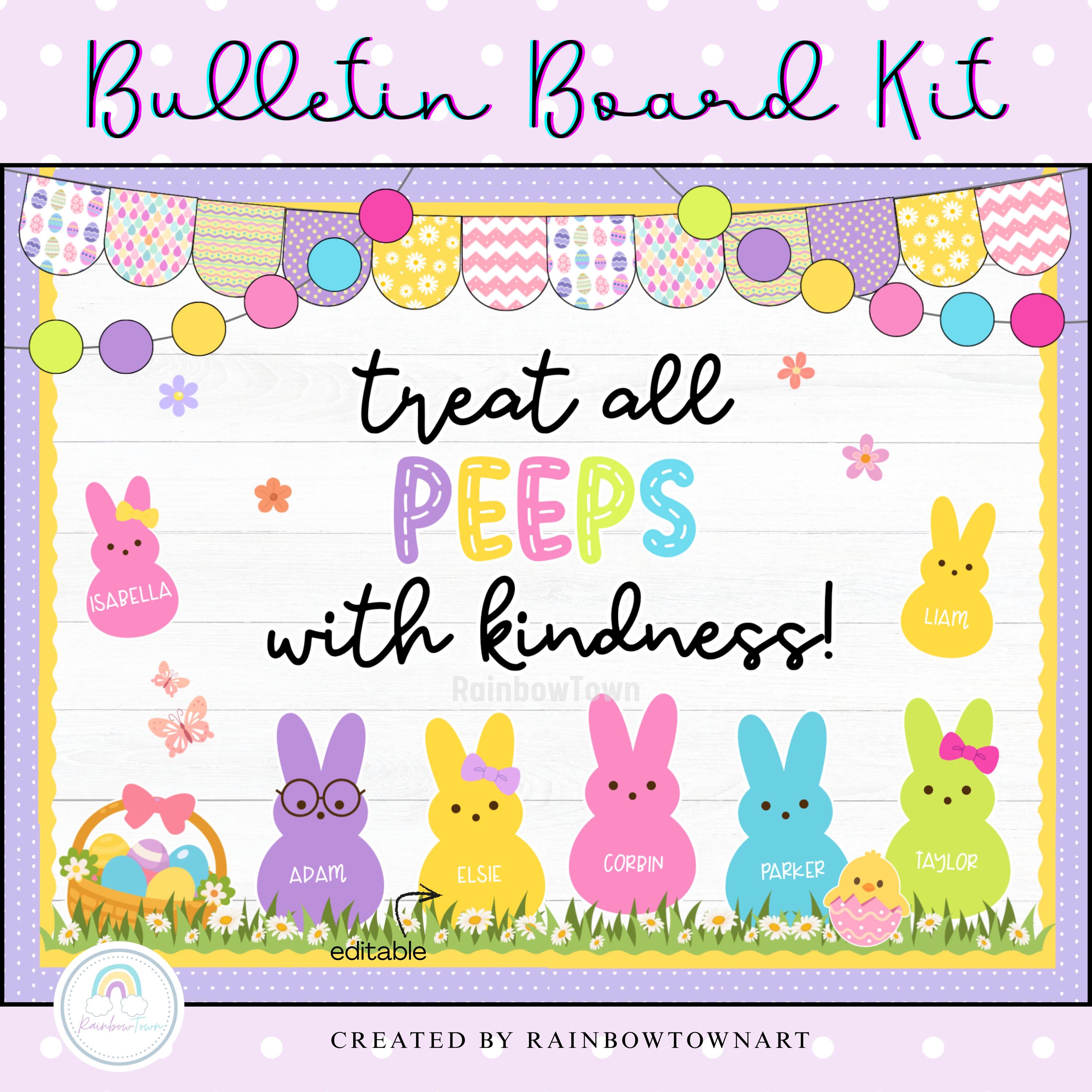 Easter Bulletin Board Kit Bunny Classroom Decor Printable & Editable - Etsy