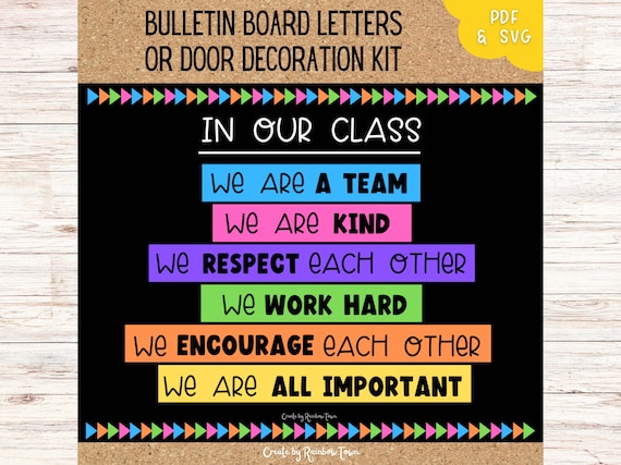 Bulletin Board Letters Classroom Door Docor Printable - Etsy