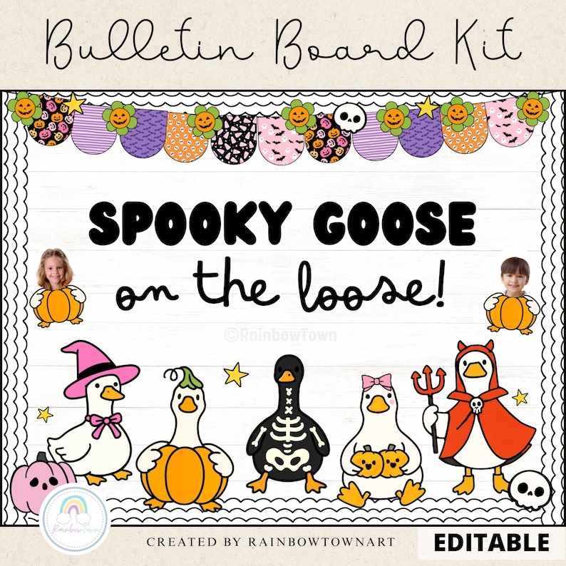 Halloween Bulletin Board Kit | Spooky Silly Goose Classroom Decor ...