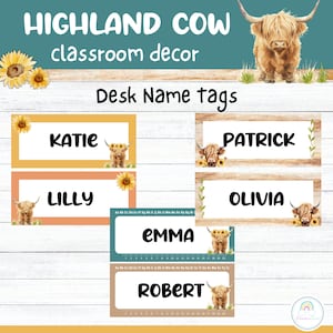Highland Cow Classroom Decor Boho Neutral Theme Decorations Printable ...