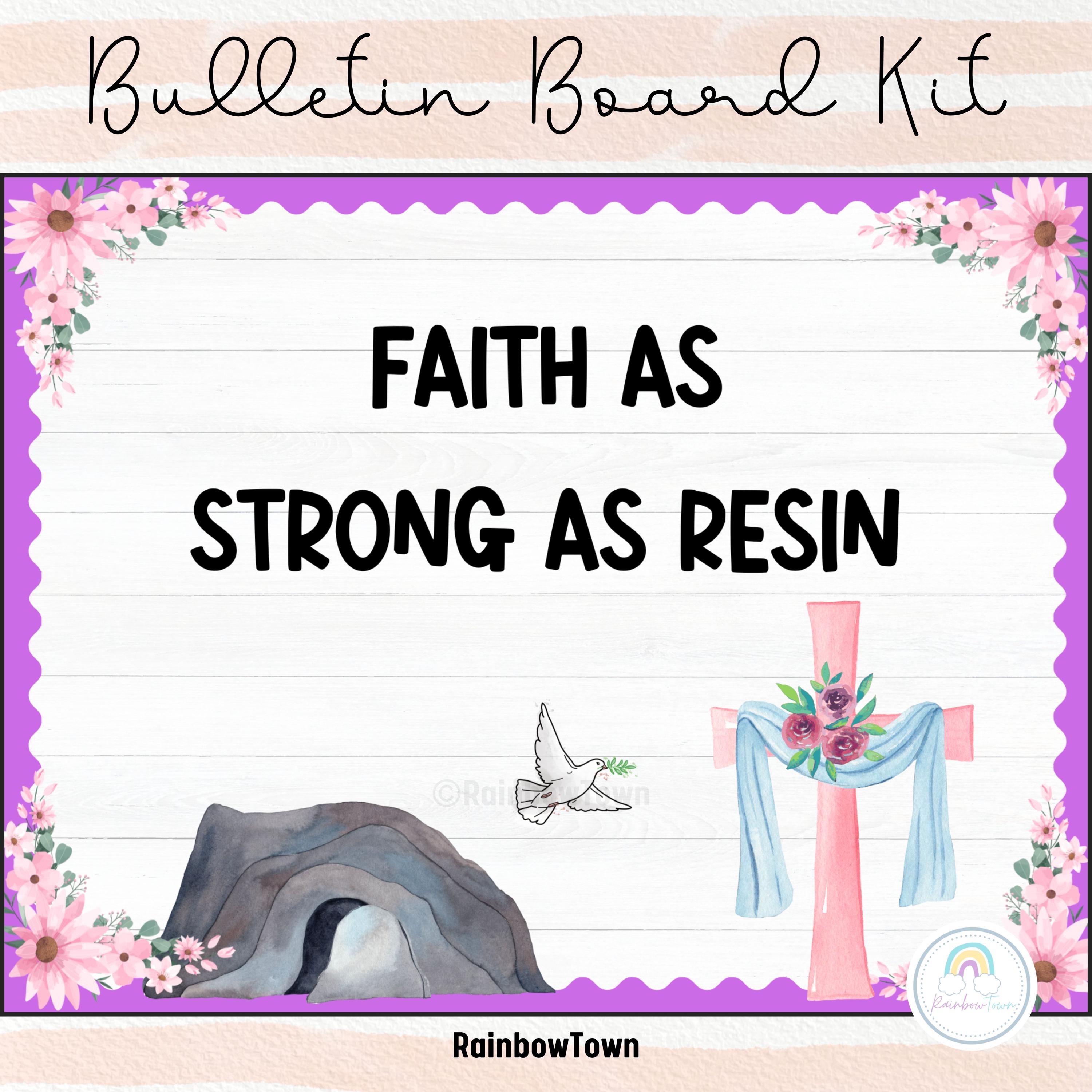 Easter Bulletin Board Kit He is Risen Christian Classroom Decor ...