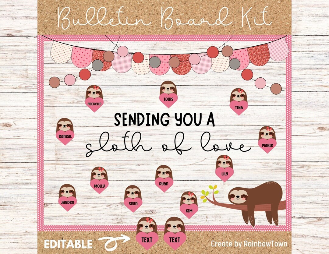 Valentines Day Bulletin Board Kit Classroom Door Decor Printable - Etsy