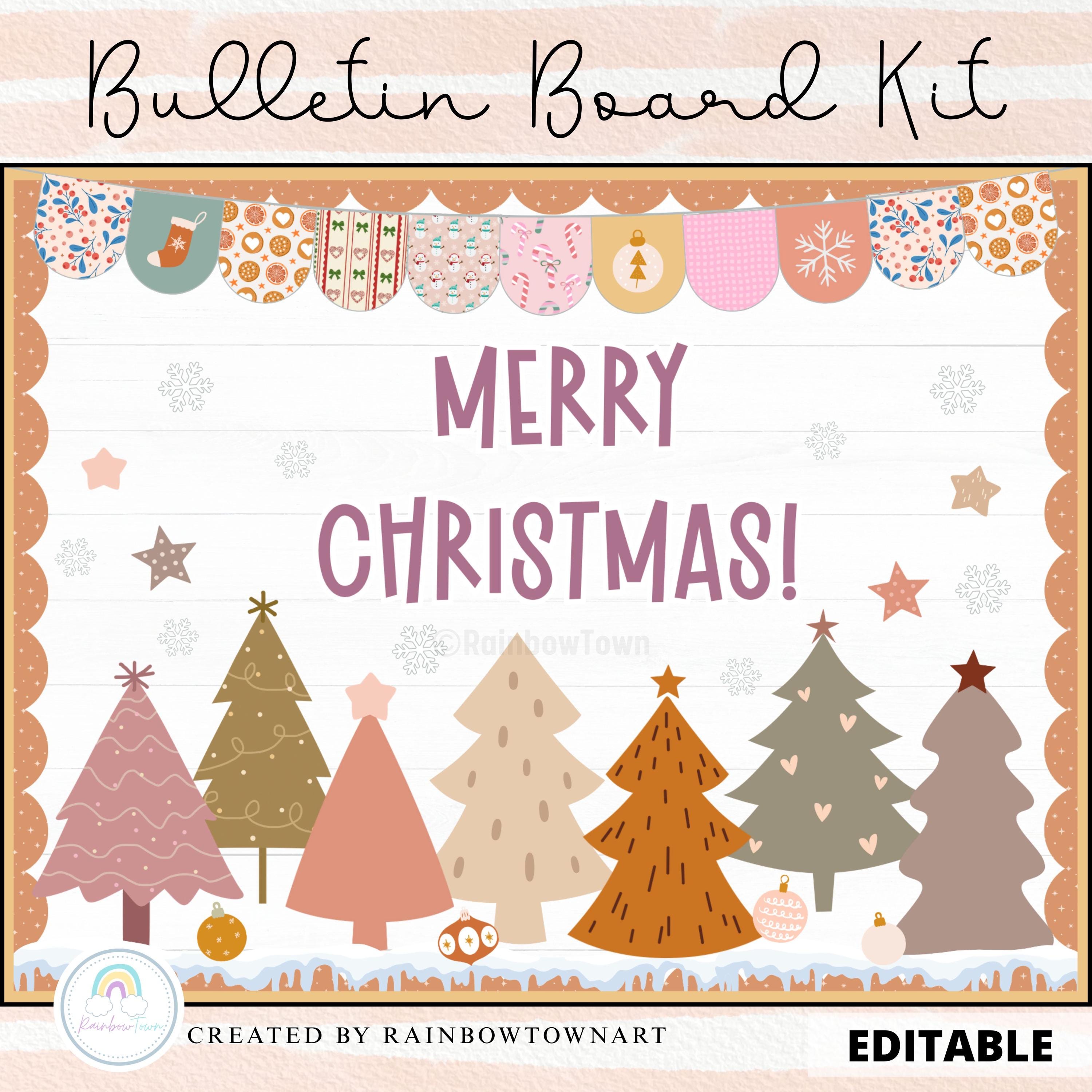 Christmas Bulletin Board Kit Christian Classroom Decor Printable ...