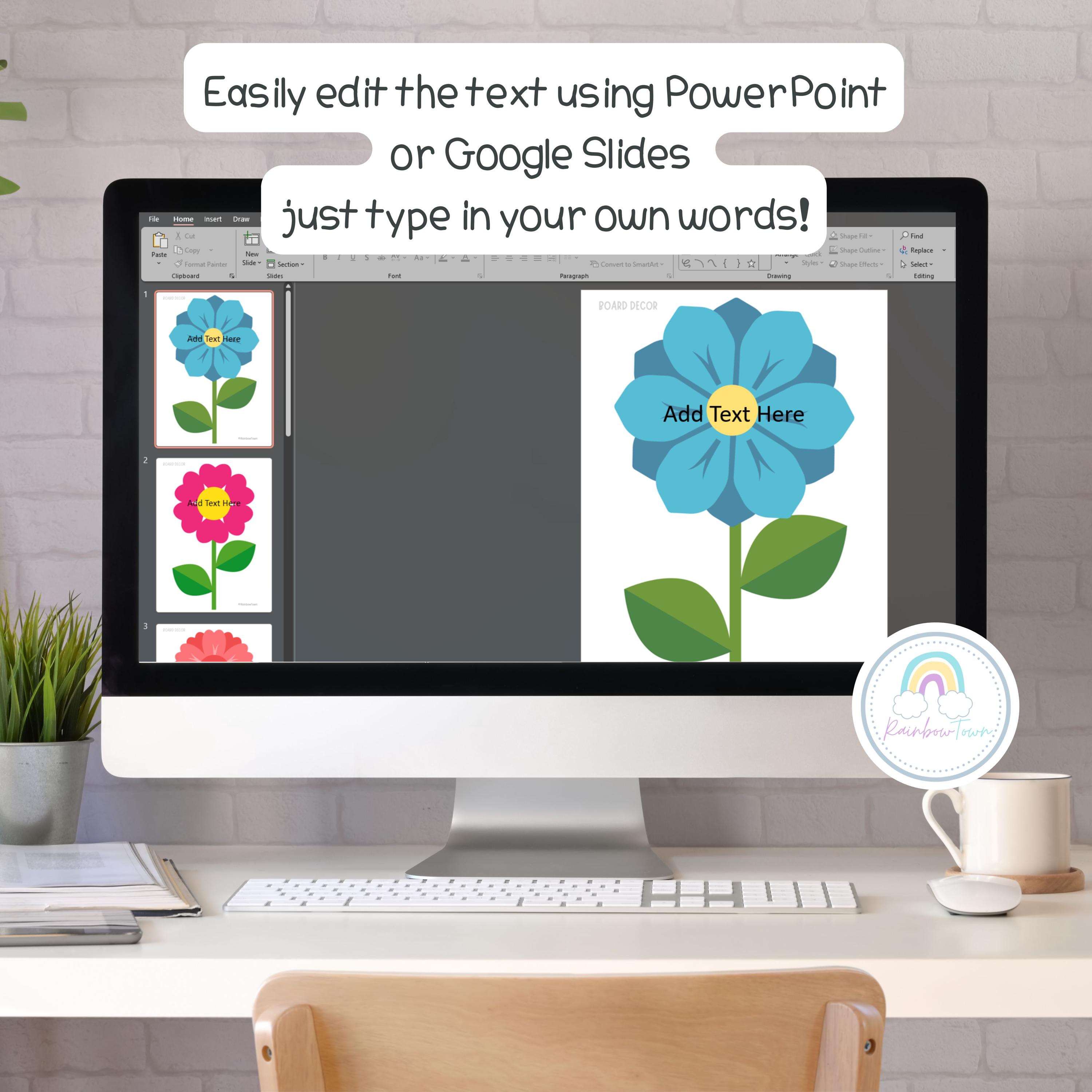 Spring Bulletin Board Kit Flower Classroom Decor Printable & Editable ...