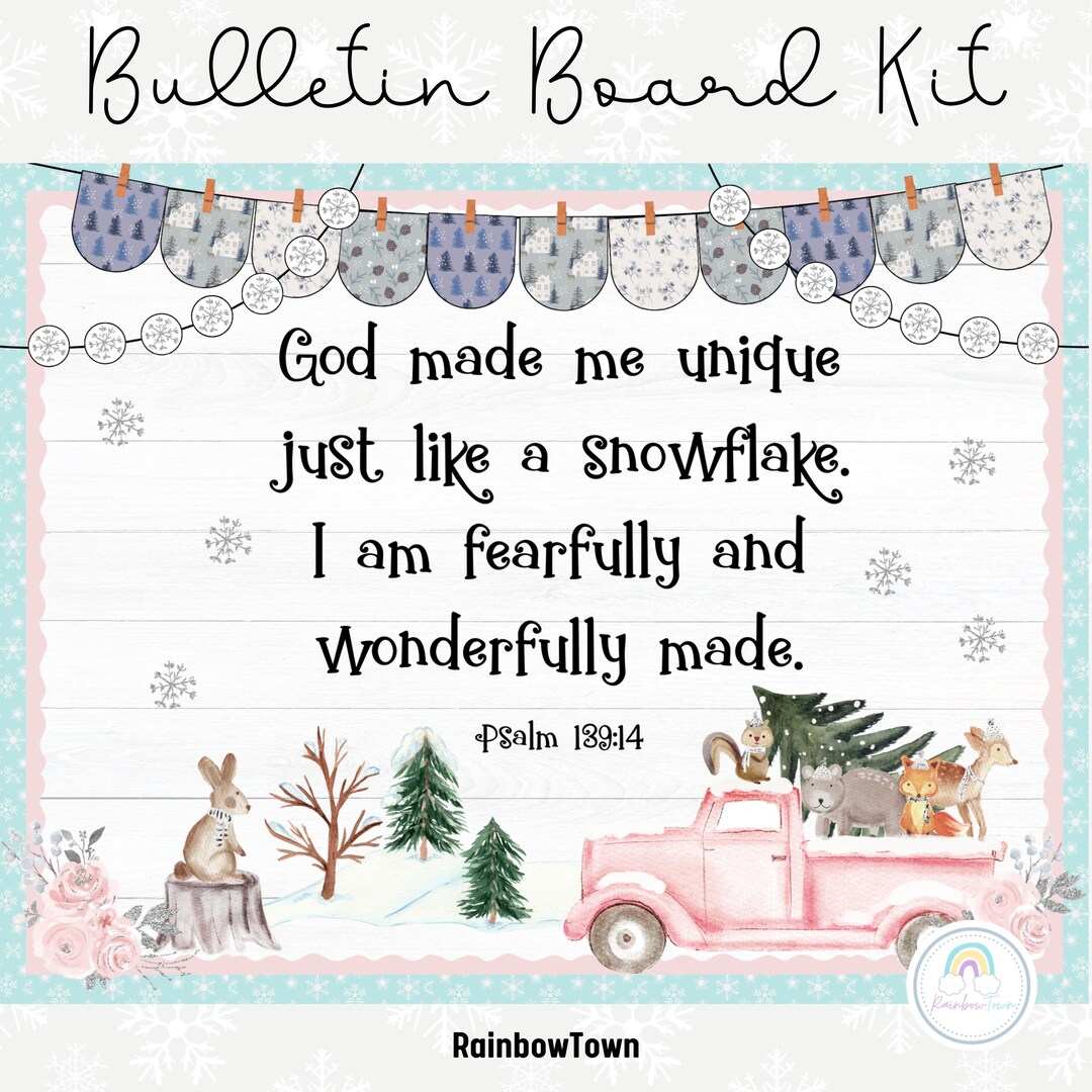 Winter Bulletin Board Kit Christian School Classroom Decorations ...