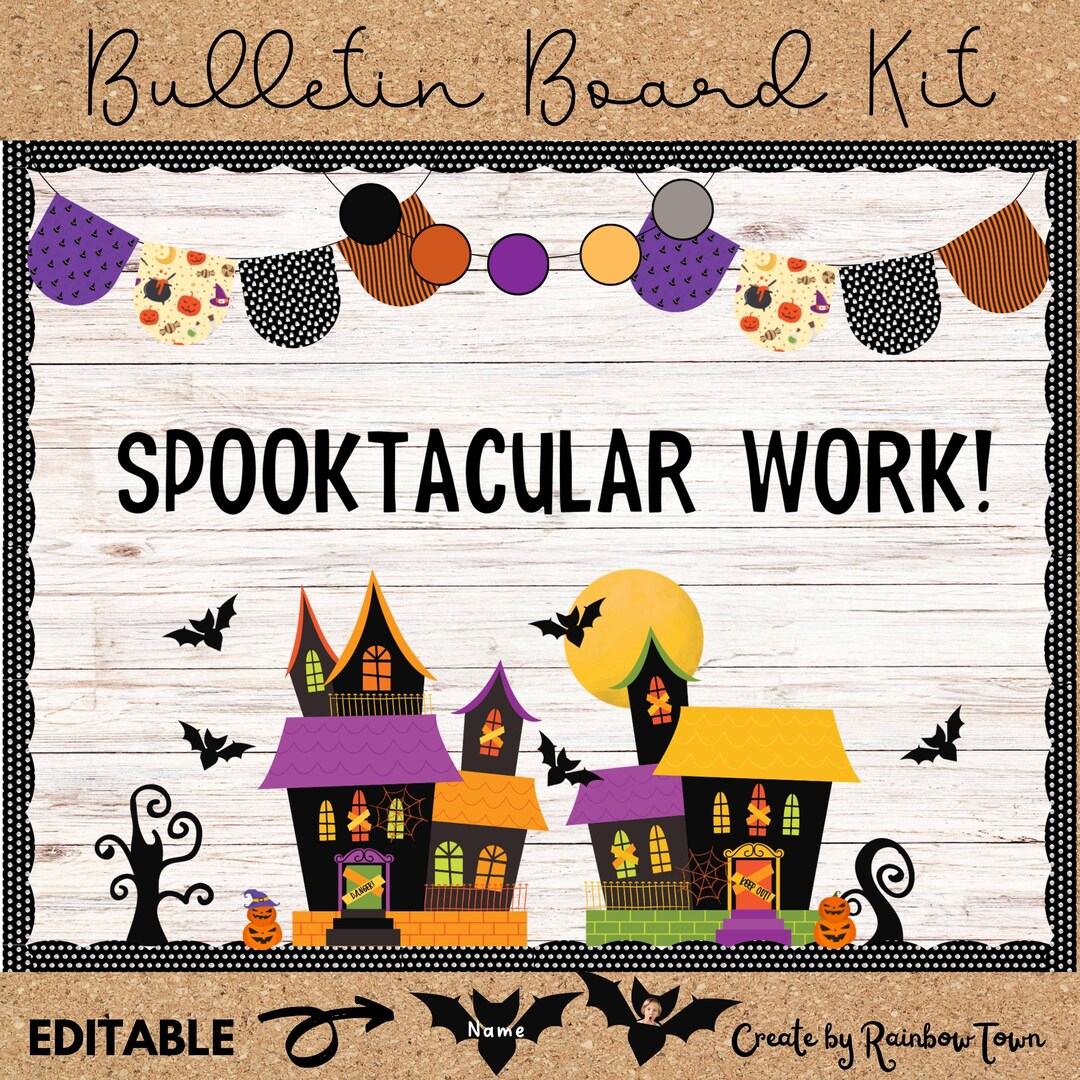 Halloween Bulletin Board Kit Haunted House Classroom Decorations ...