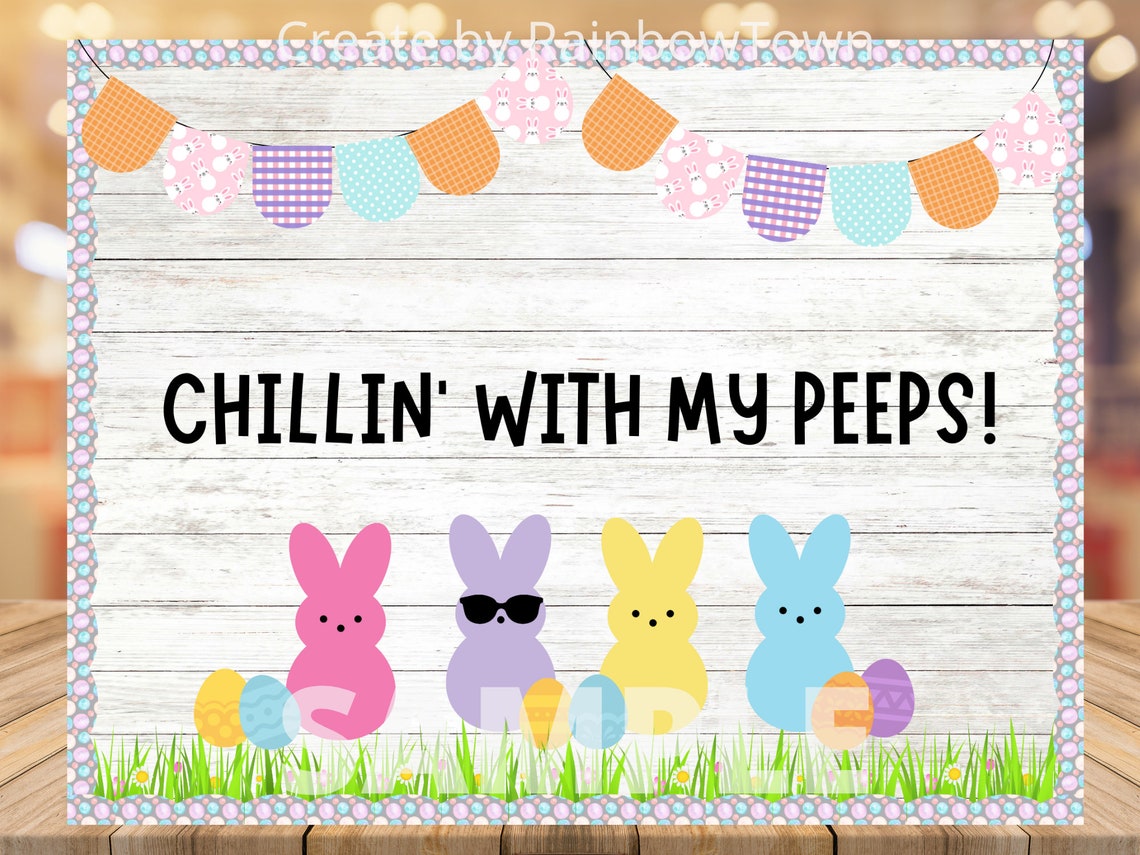 Easter Bunny Bulletin Board Kit Spring Door Decor March/april - Etsy