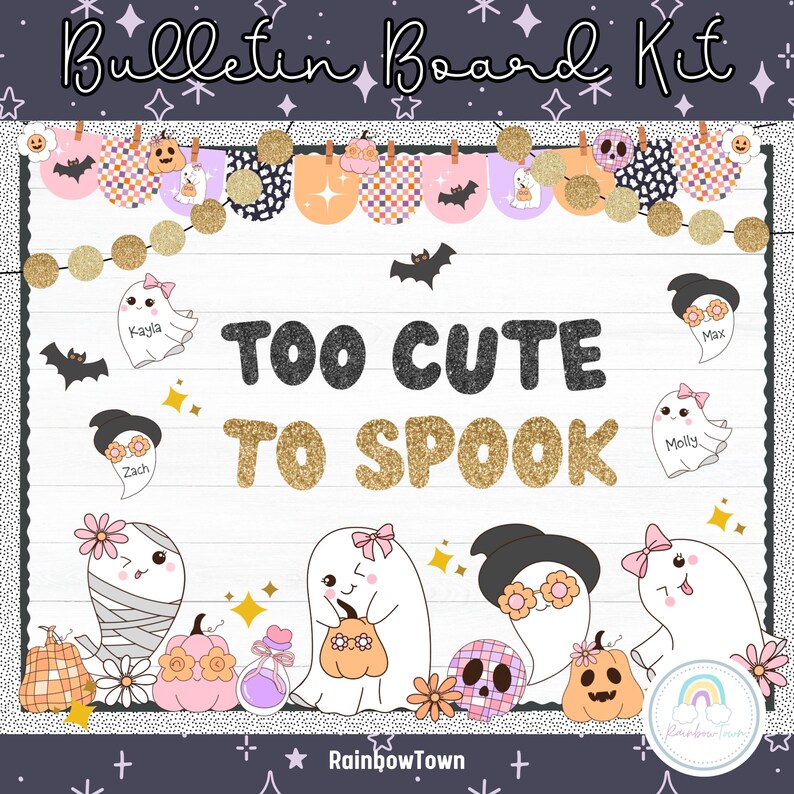Halloween Bulletin Board Kit Boo Crew Ghost Classroom Decor Printable ...