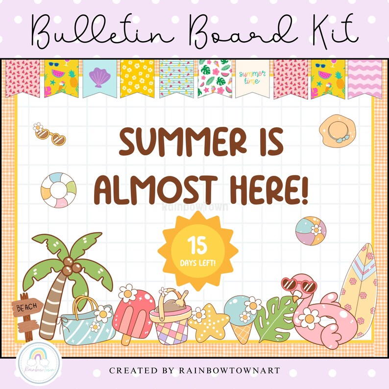 Countdown to Summer Bulletin Board Kit Beach Theme Classroom Decor ...
