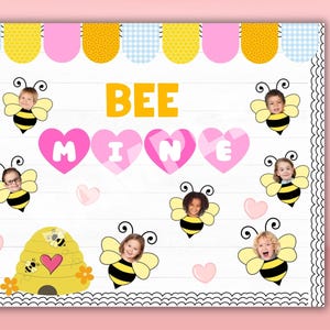 Valentine's Day Bulletin Board Bee Theme February Classroom Decor ...
