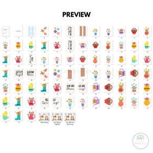 Spring Bulletin Board Flower Classroom Decor March Door Decor Printable ...