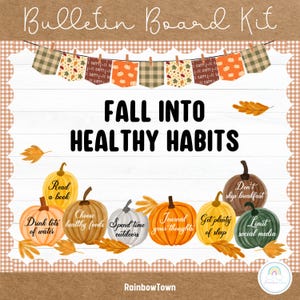 Healthy Habits Bulletin Board Fall Bulletin Board Kit School Nurse ...