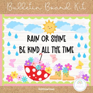 April Showers Bright May Flowers Bulletin Spring Bulletin Board ...