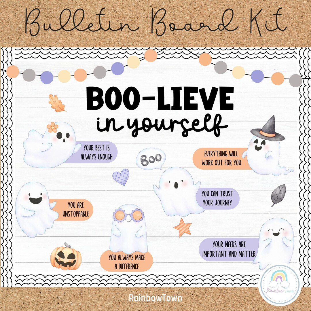 Halloween Bulletin Board Kit Positive Affirmation Decor Printable ...