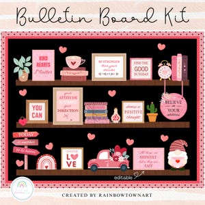 Valentines Day Bulletin Board Printable Positive Classroom Door Decor ...