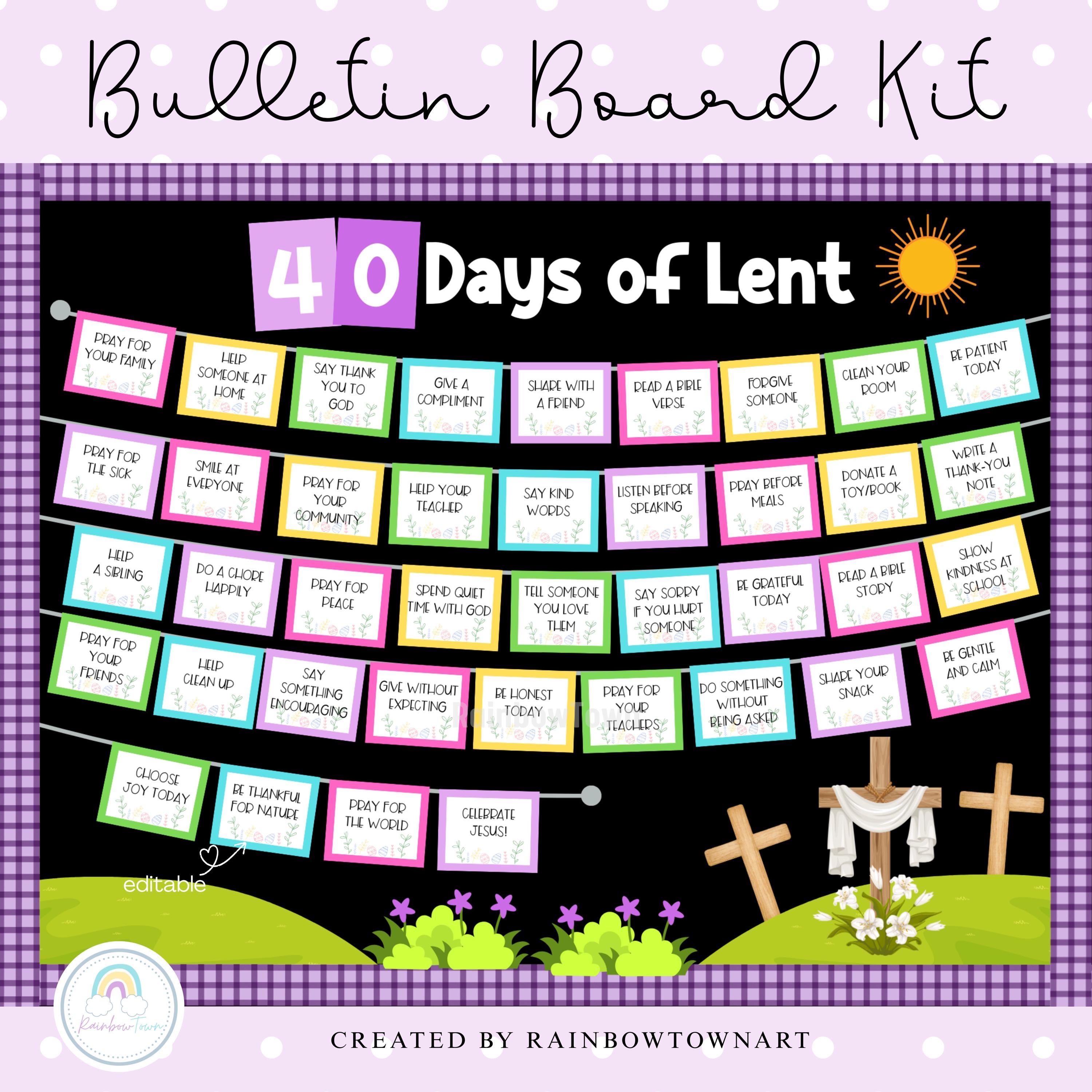 Easter Bulletin Board Kit Christian Religious Classroom Decorations ...