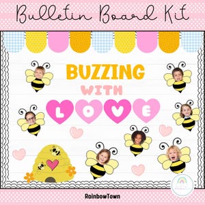Valentine's Day Bulletin Board Bee Theme February Classroom Decor ...