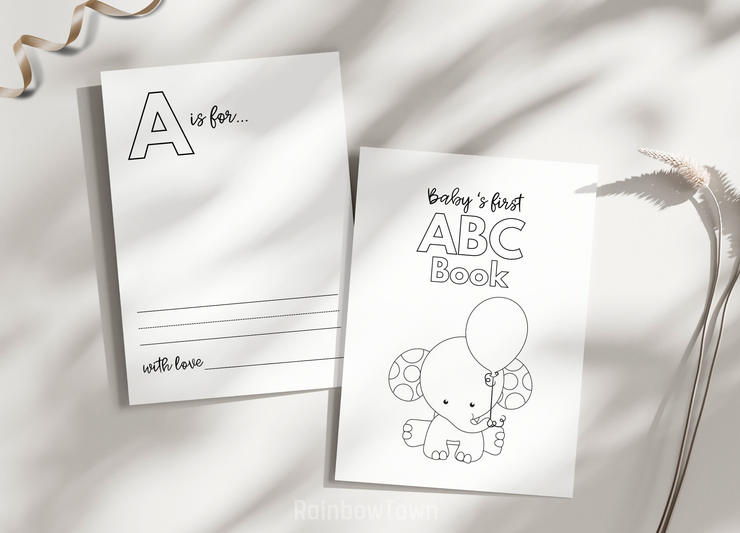 Baby First ABC Book Blank Alphabet Book Baby Shower Coloring Book Baby ...