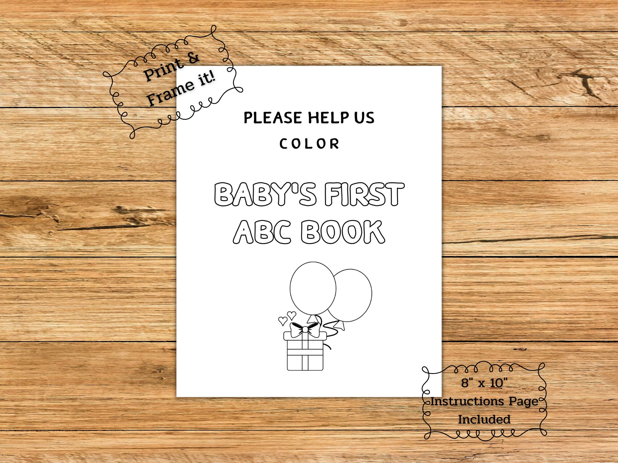 Baby's First ABC Book Printable Alphabet Coloring Book - Etsy