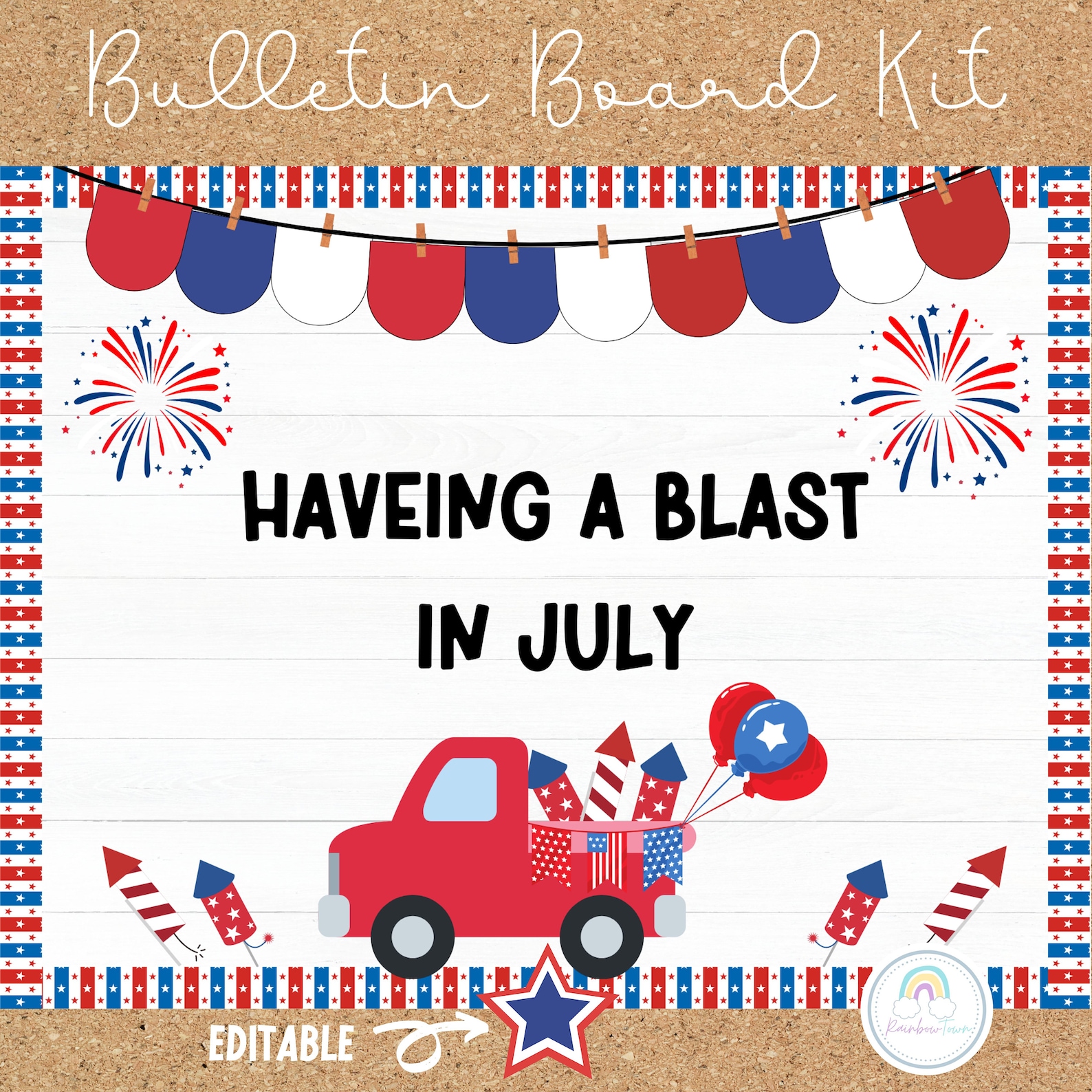 4th of July Bulletin Board Summer Bulletin Board Kit Patriotic ...