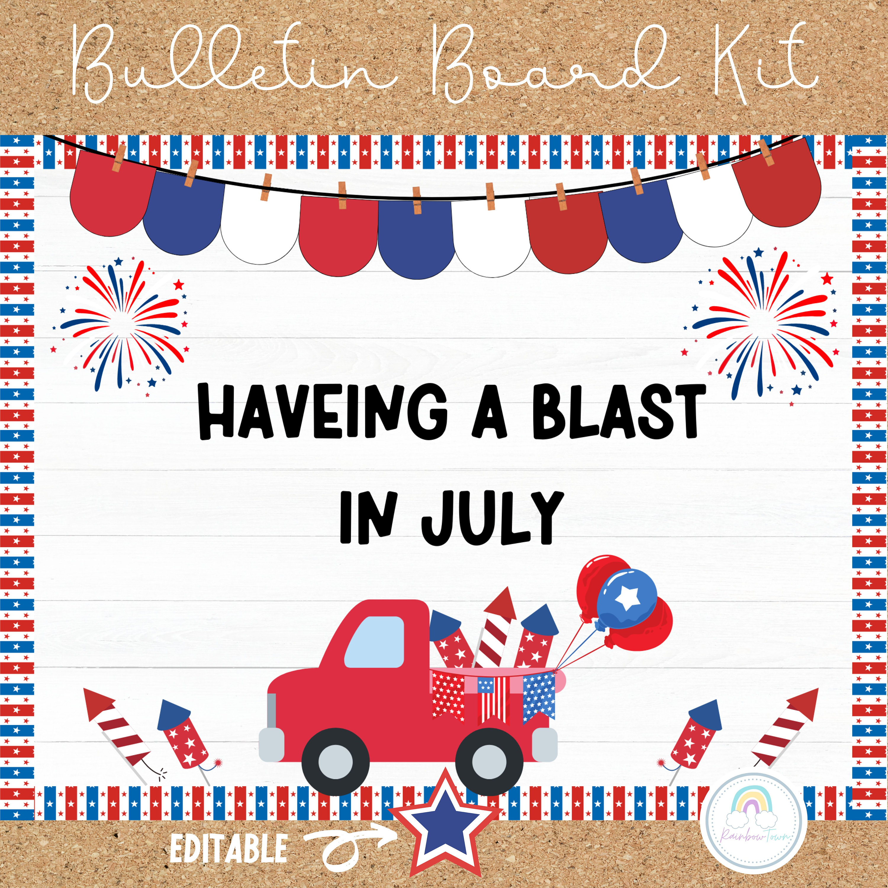 4th of July Bulletin Board Kit Patriotic Classroom Decor (PDF & PNG) - Etsy