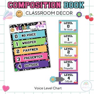 Composition Notebook Classroom Decor Bundle Retro Theme Decorations ...
