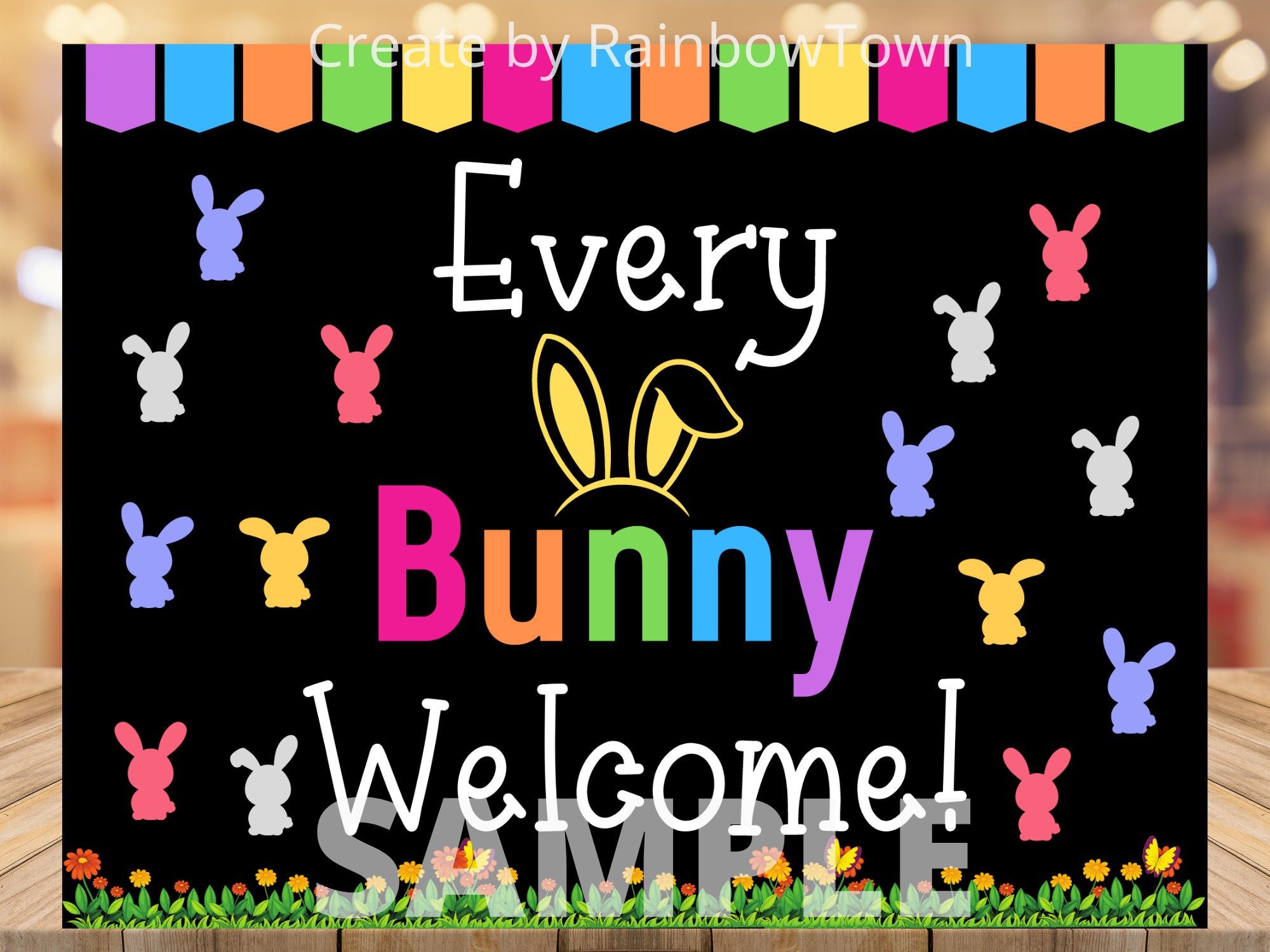 Every Bunny Welcome Easter Spring Bulletin Board Classroom - Etsy