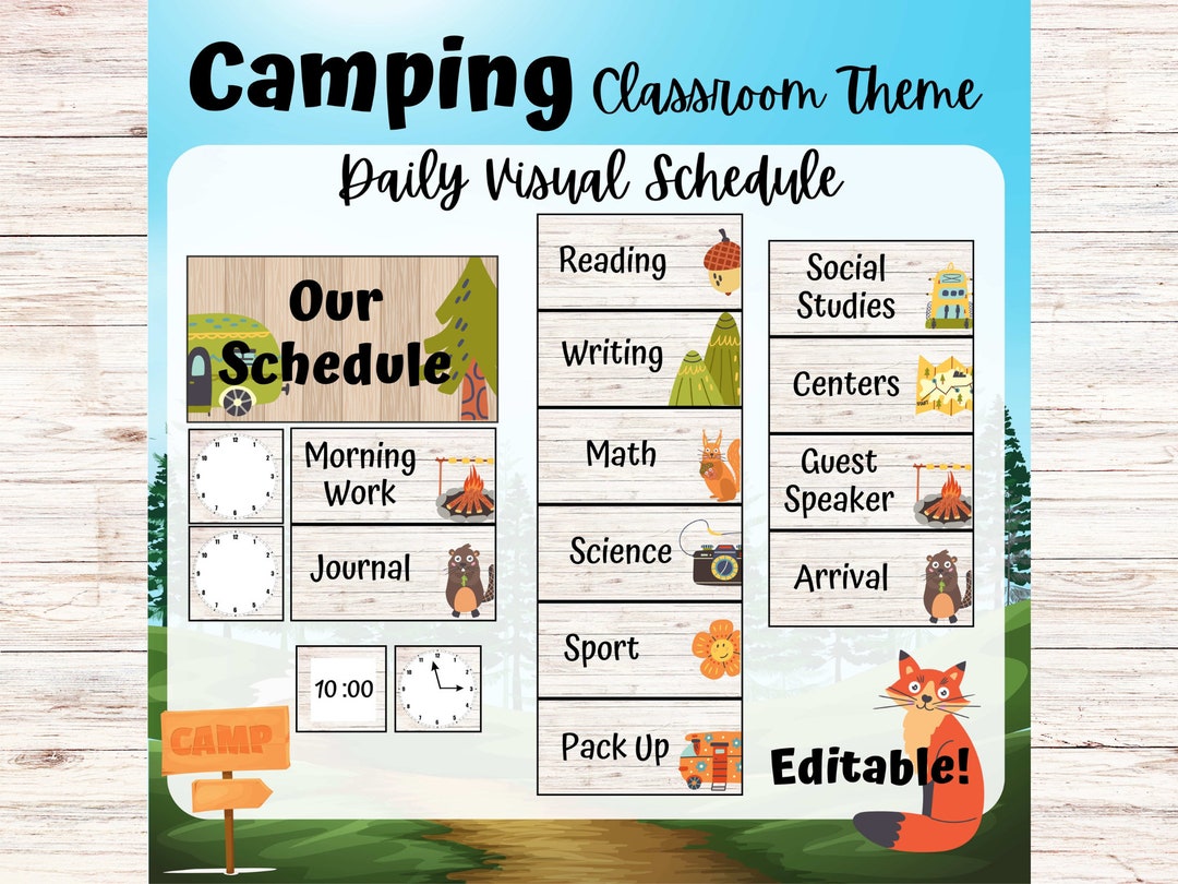 Visual Timetable Schedule Visual Classroom Schedule Routine Chart ...