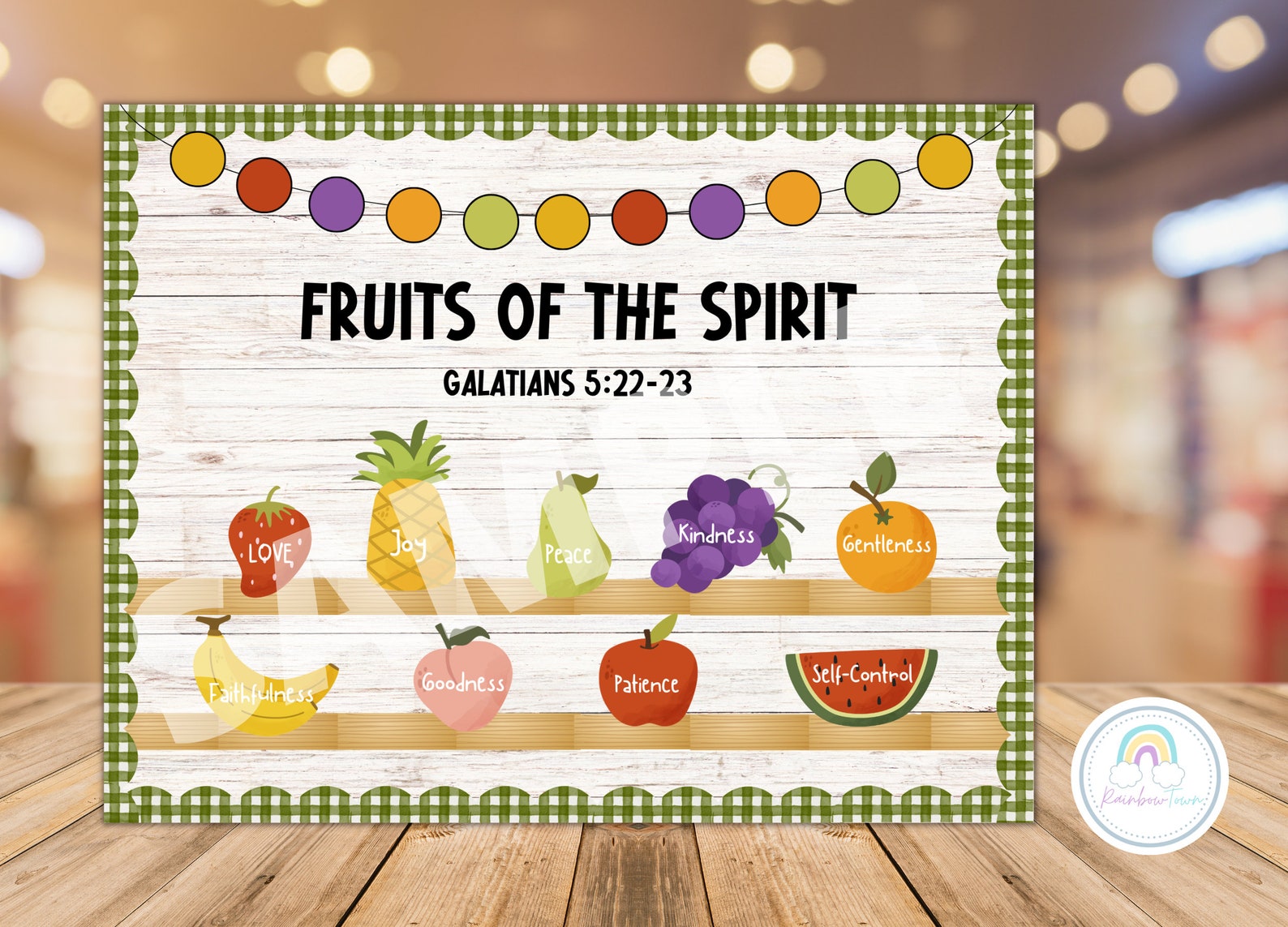 Fruits of the Spirit Bulletin Board Christian Church Bulletin Board Kit ...