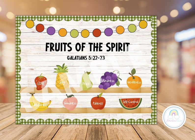Fruits of the Spirit Bulletin Board Christian Church Bulletin - Etsy
