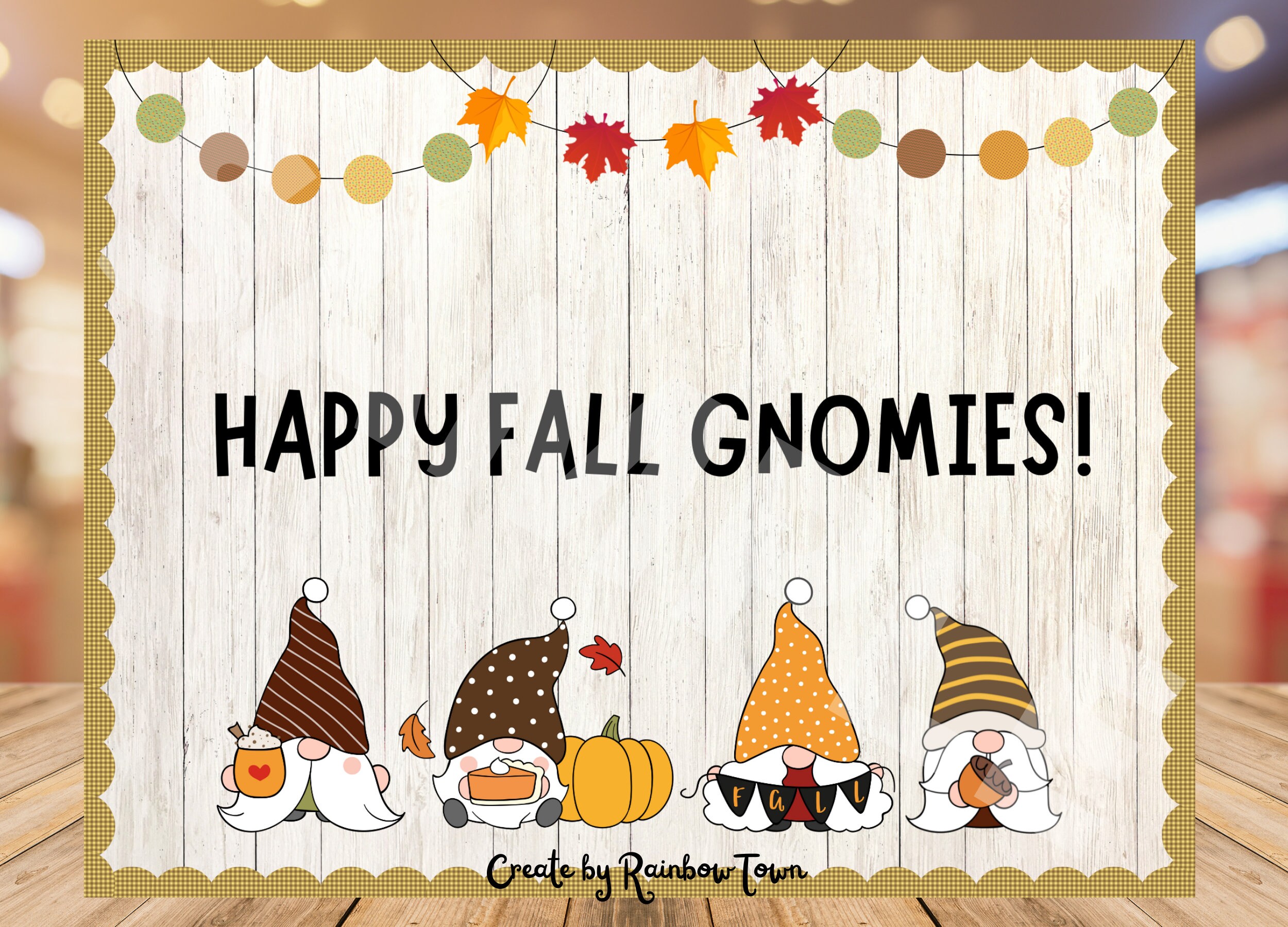 Fall Bulletin Board Kit Gnome Classroom Decor Printable - Etsy