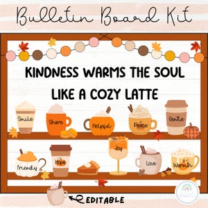 Fall Bulletin Board Kit Pumpkin Spice Kindness Classroom Decor ...