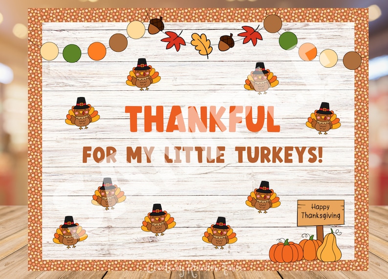 Thanksgiving Bulletin Board Kit | Fall Classroom Decor Printable ...