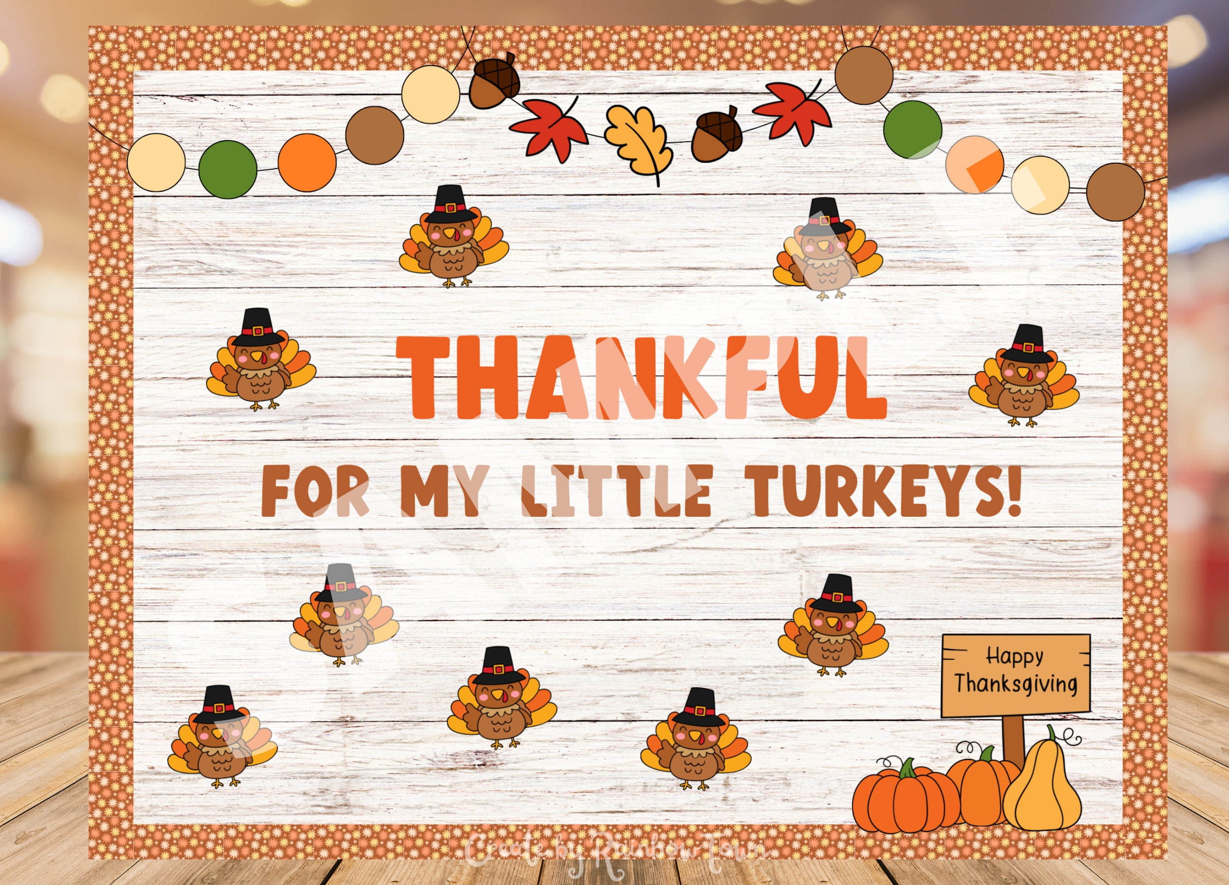 Thanksgiving Bulletin Board Kit | Fall Classroom Decor Printable ...