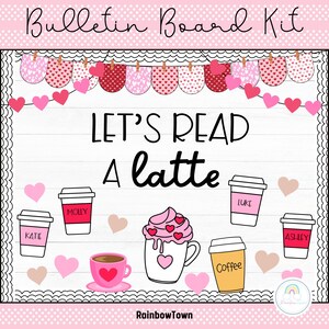 Valentine's Day Bulletin Board Kit Latte Love Classroom Door Decor ...