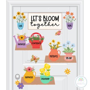 Spring Bulletin Board Flower Classroom Decor March Door Decor Printable ...
