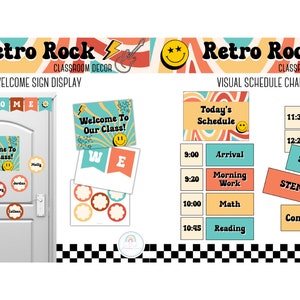 Retro Groovy Classroom Decor Bundle Printable & Editable - Etsy