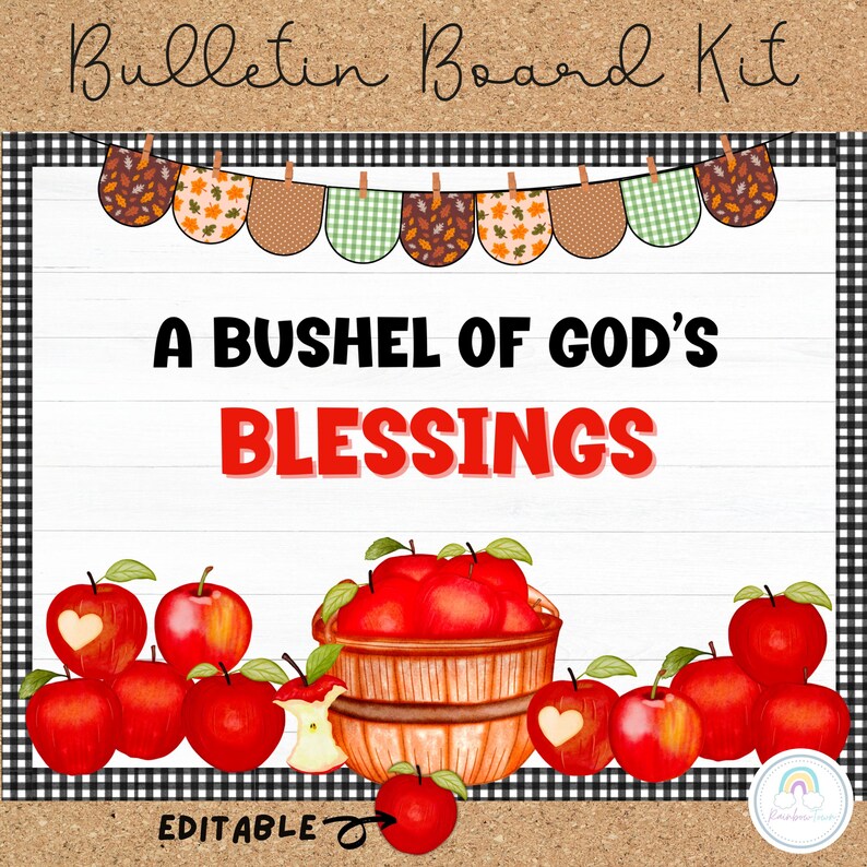 Fall Bulletin Board Kit Apple Theme Christian Classroom Decor - Etsy