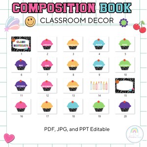 Birthday Bulletin Board Classroom Birthdays Composition Notebook ...