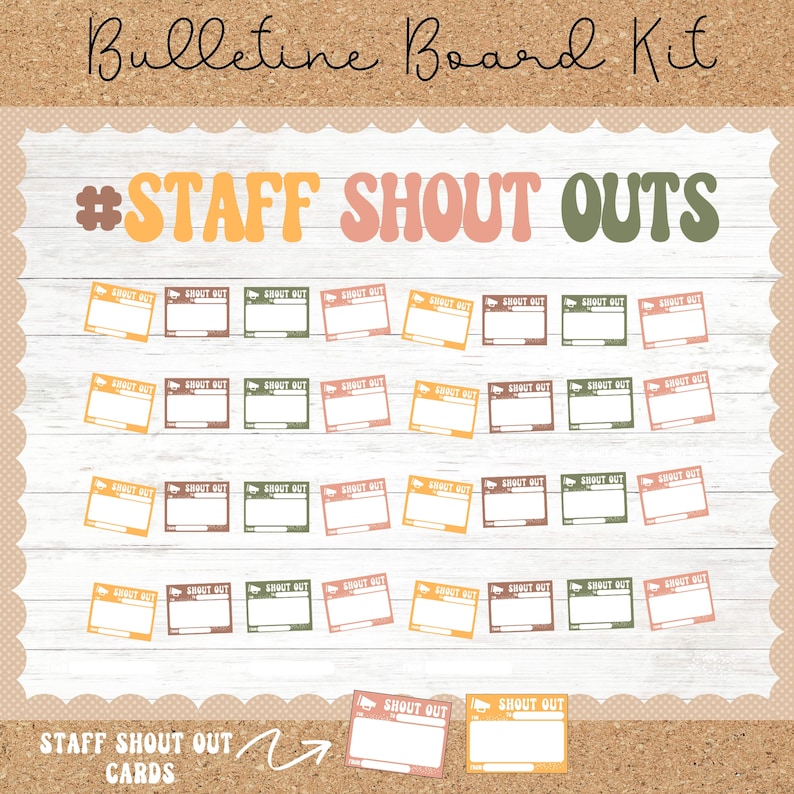 Staff Shout Outs Bulletin Board Wall Letters Shout Out Card - Etsy