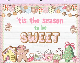 Christmas Bulletin Board Kit Gingerbread Holiday Classroom Decor ...