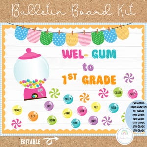 Sweet Candy Bulletin Board Kit: New Year Classroom Door Decor Printable ...