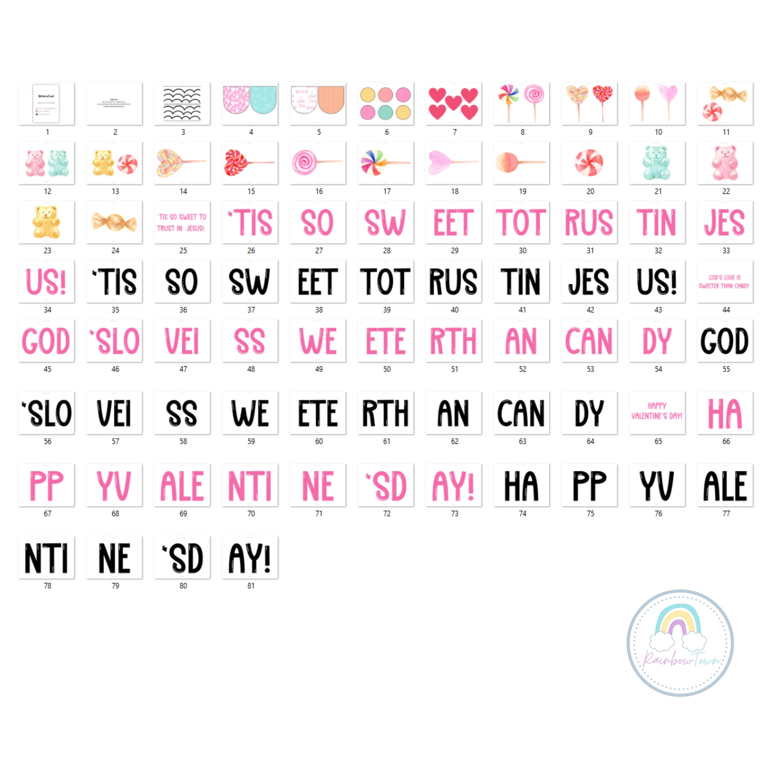 Valentine's Day Bulletin Board Kit Sweet Candy Theme Christian ...