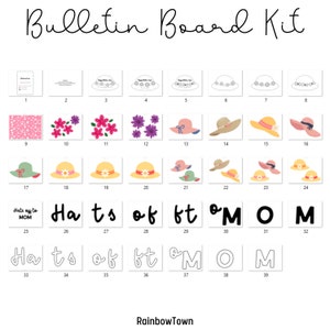 Mother's Day Bulletin Board Kit Hats off to MOM Bulletin Board May ...