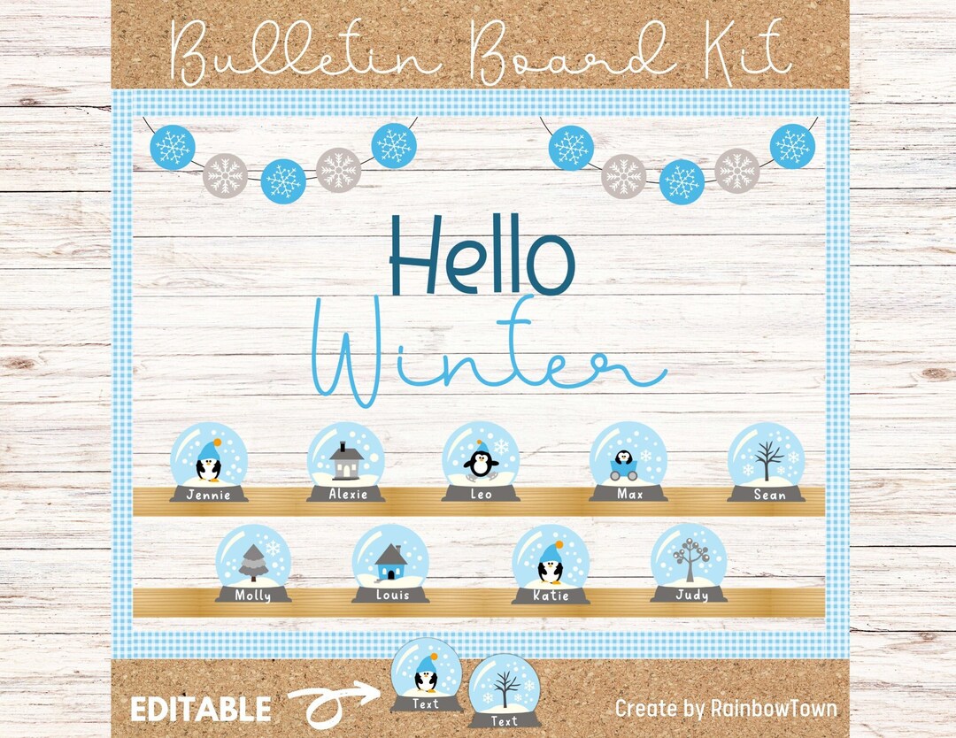 Winter Bulletin Board Kit Snowglobe Classroom Decorations Printable ...